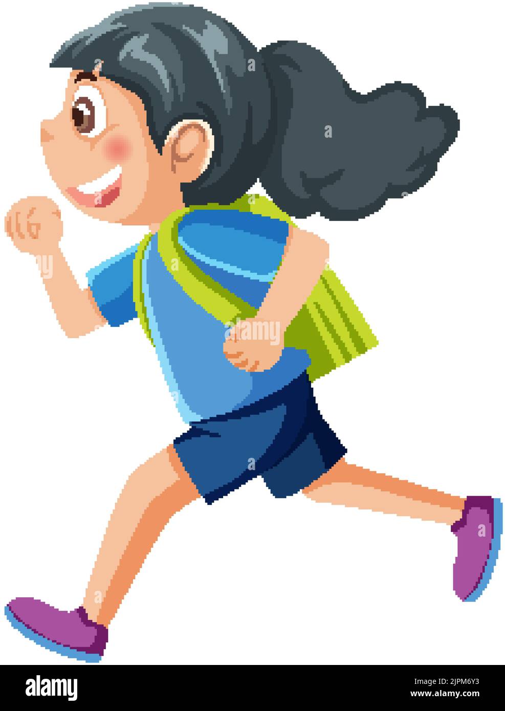 Running girl cartoon character illustration Stock Vector Image & Art ...