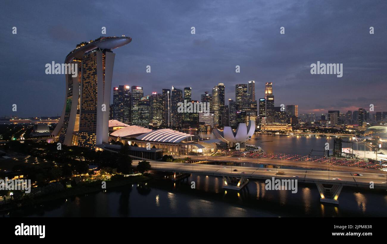 Marina Bay, Singapore - July 13, 2022: The Landmark Buildings and ...