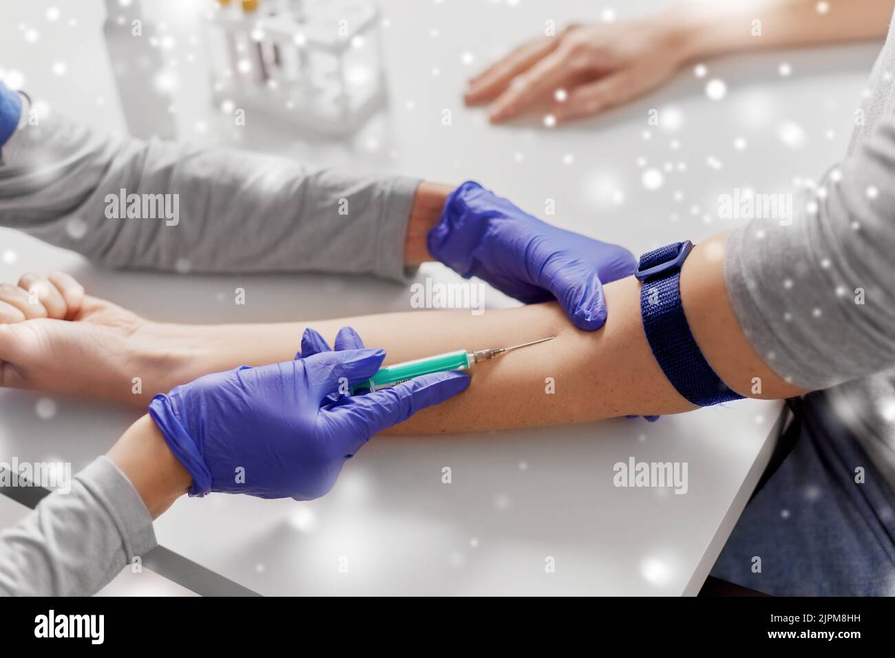 doctor taking blood for test from patient's hand Stock Photo - Alamy