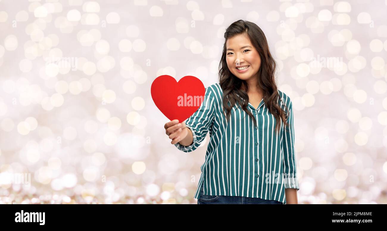 Asian woman red heart hi-res stock photography and images - Alamy