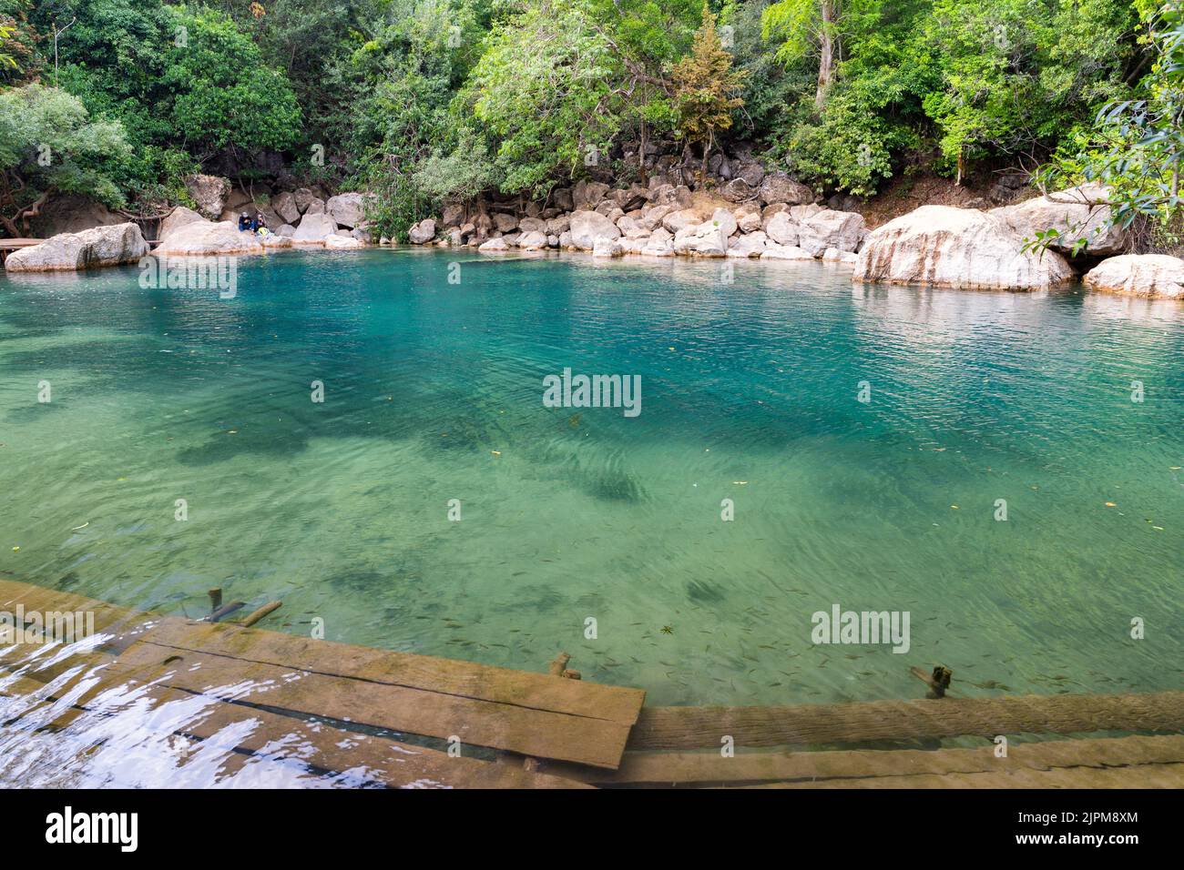 A high angle shot of the Cool springs in Thakhek loop, Laos Stock Photo ...