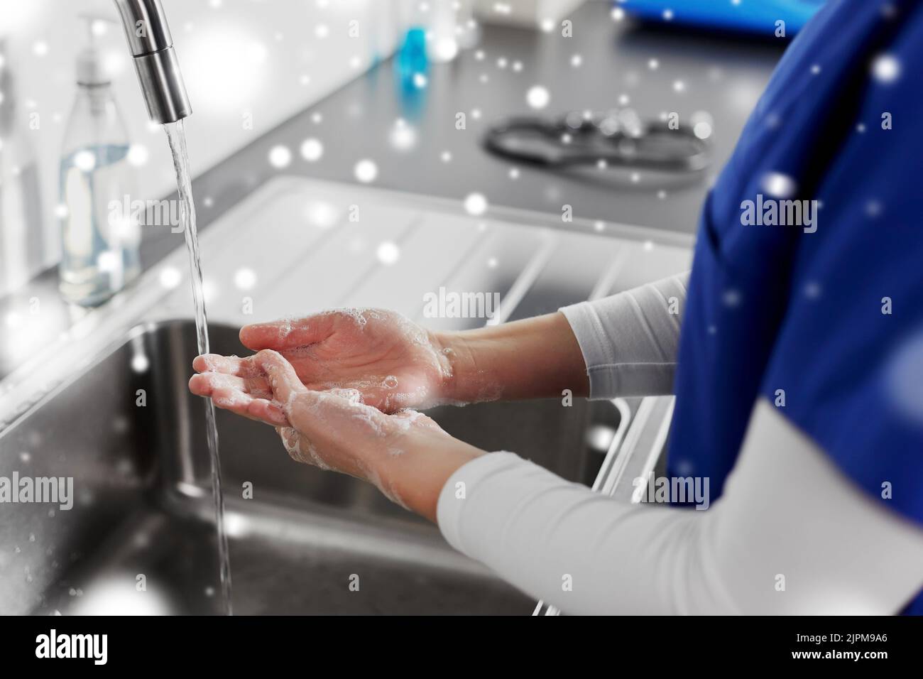 doctor or nurse washing hands with liquid soap Stock Photo - Alamy