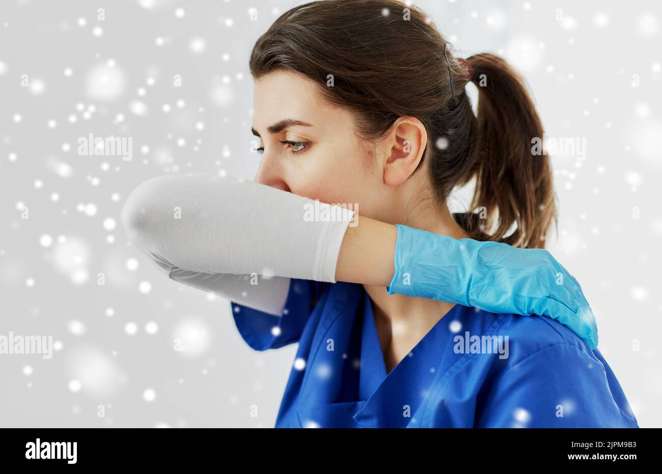 Coughing arm hi-res stock photography and images - Alamy