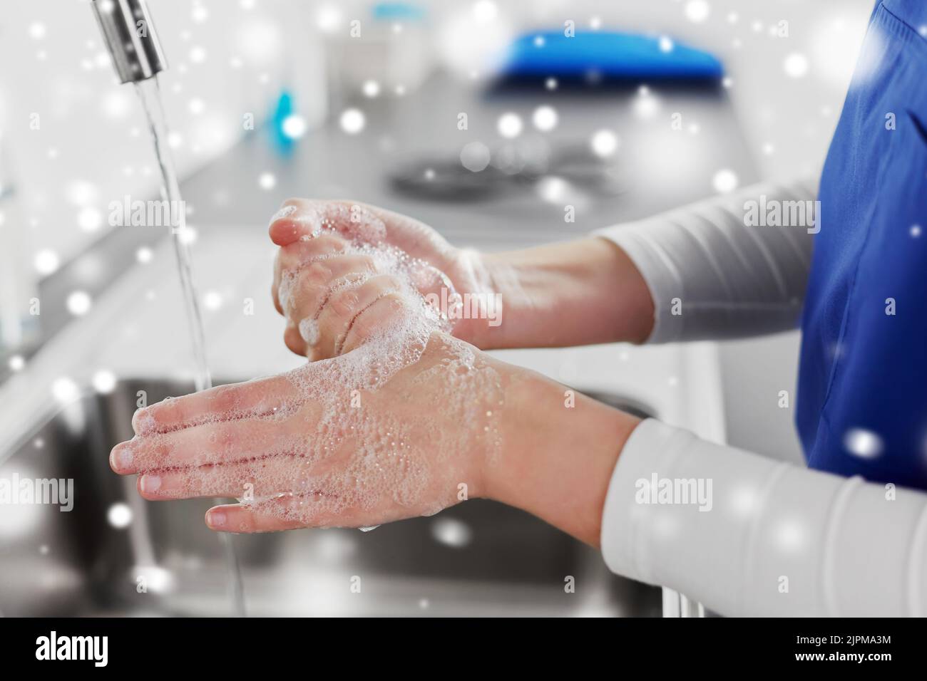 doctor or nurse washing hands with liquid soap Stock Photo - Alamy