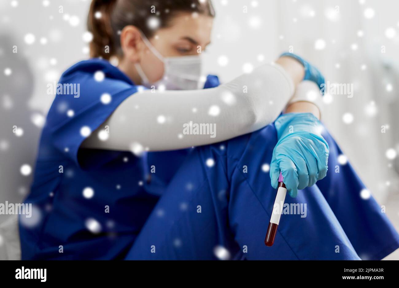 Woman blood test unhappy hi-res stock photography and images - Alamy