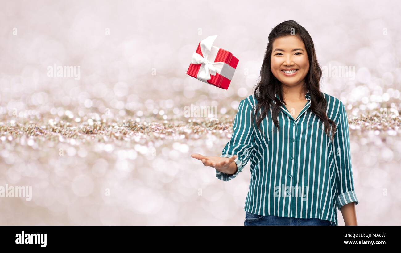 Happy asian woman falling hi-res stock photography and images - Alamy