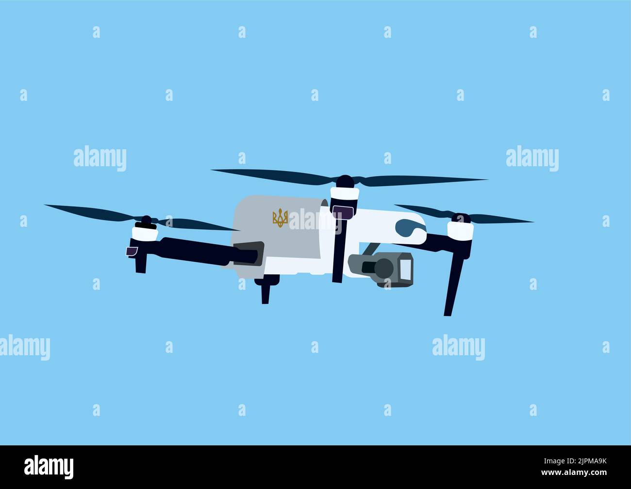 illustration of modern military unmanned aerial vehicle with video ...