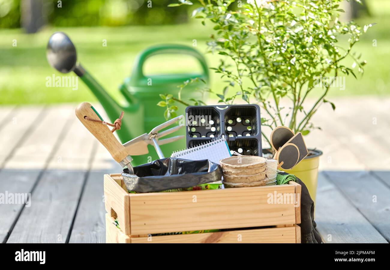 Gardening tools in box hi-res stock photography and images - Alamy