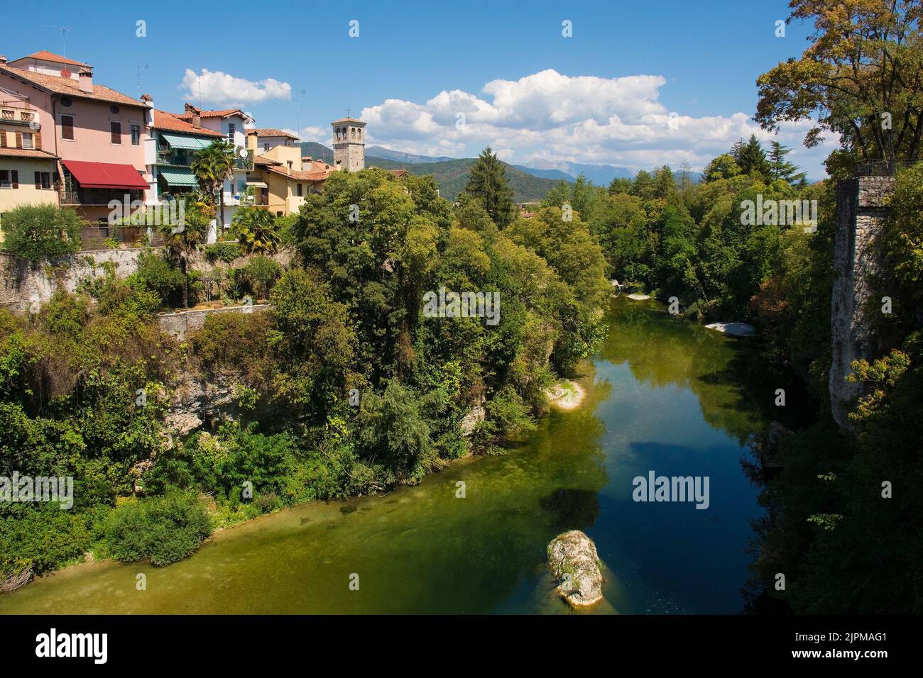 The Natisone river flowing through the historic medieval north east ...