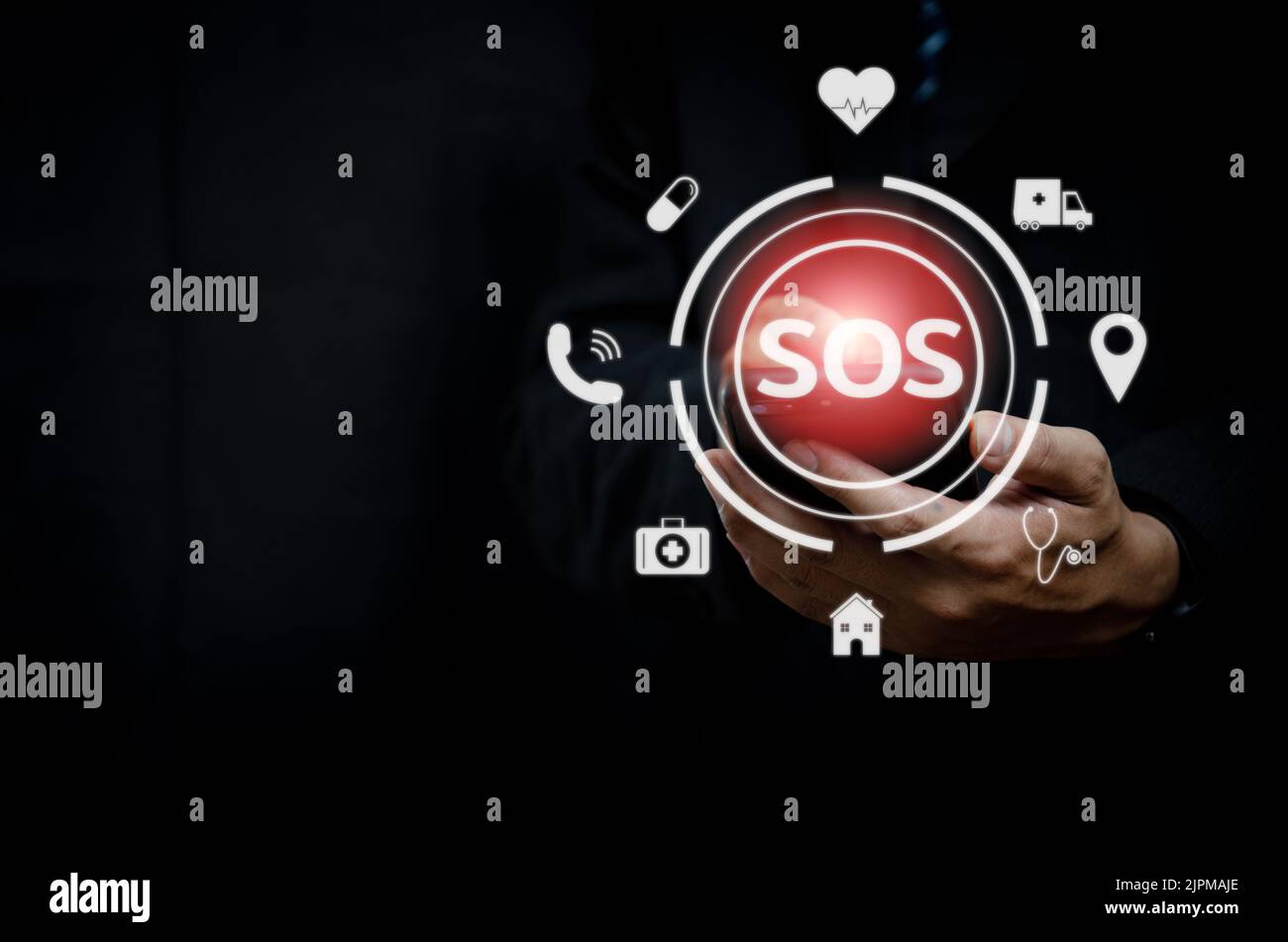 Painless emergency communication service symbols and mobile phones with ...