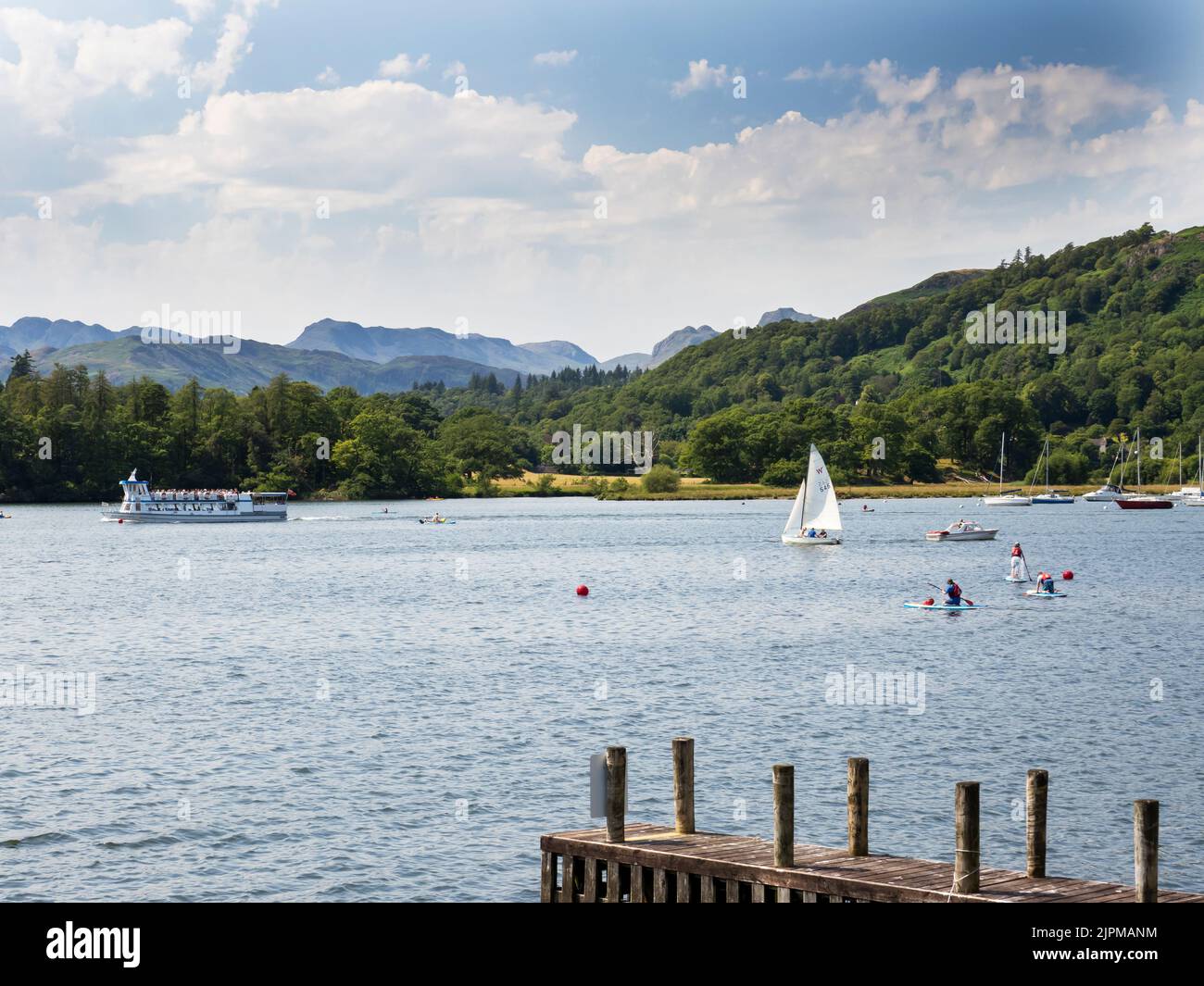 People cool off in Lake Windermere in the mid July 2022 heatwave, when ...