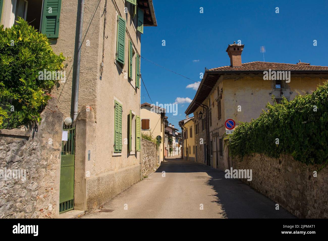 A quiet back street in the historic Borgo Brossana area of Cividale del ...