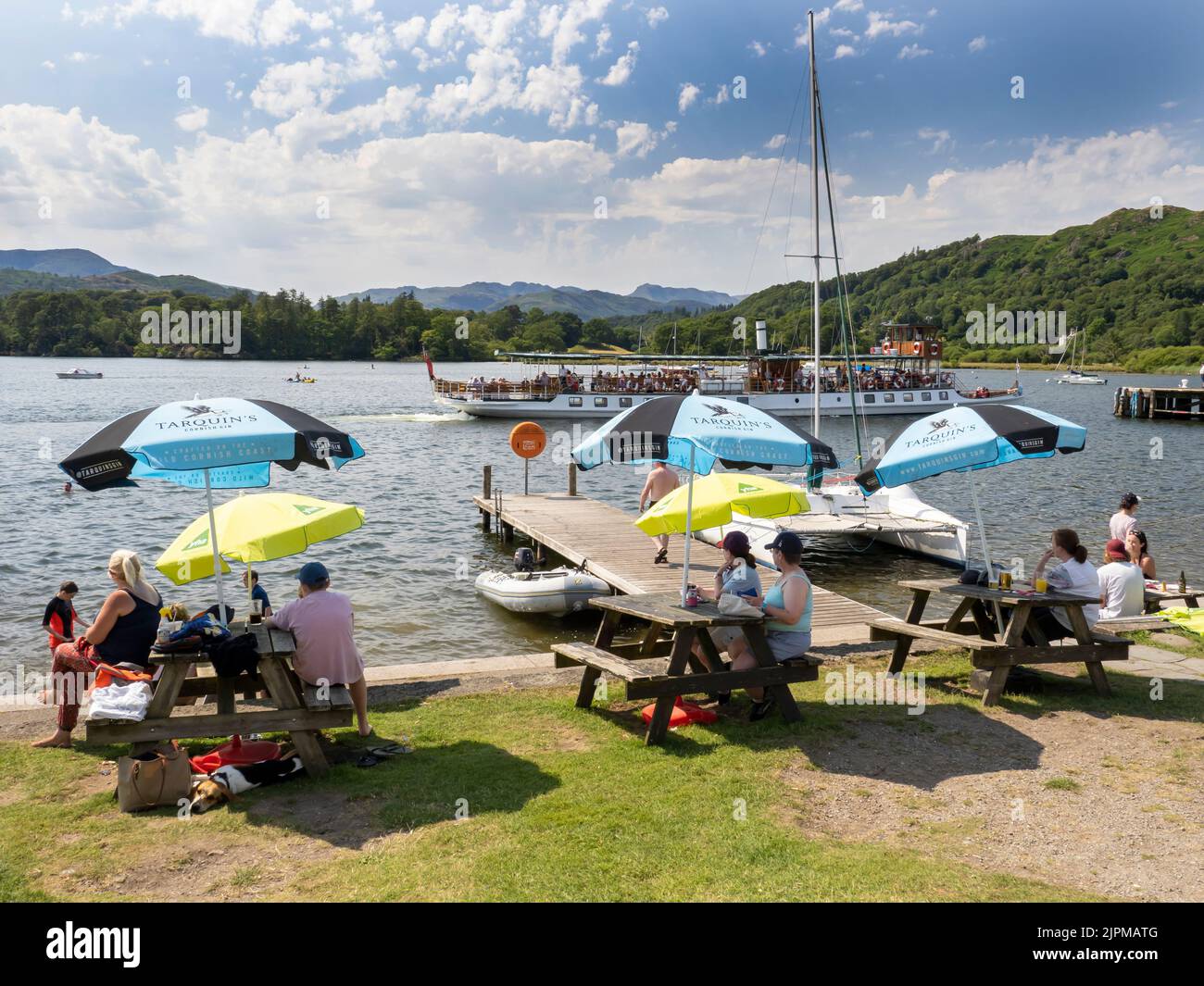 Crowds around Lake Windermere in the mid July 2022 heatwave, when ...