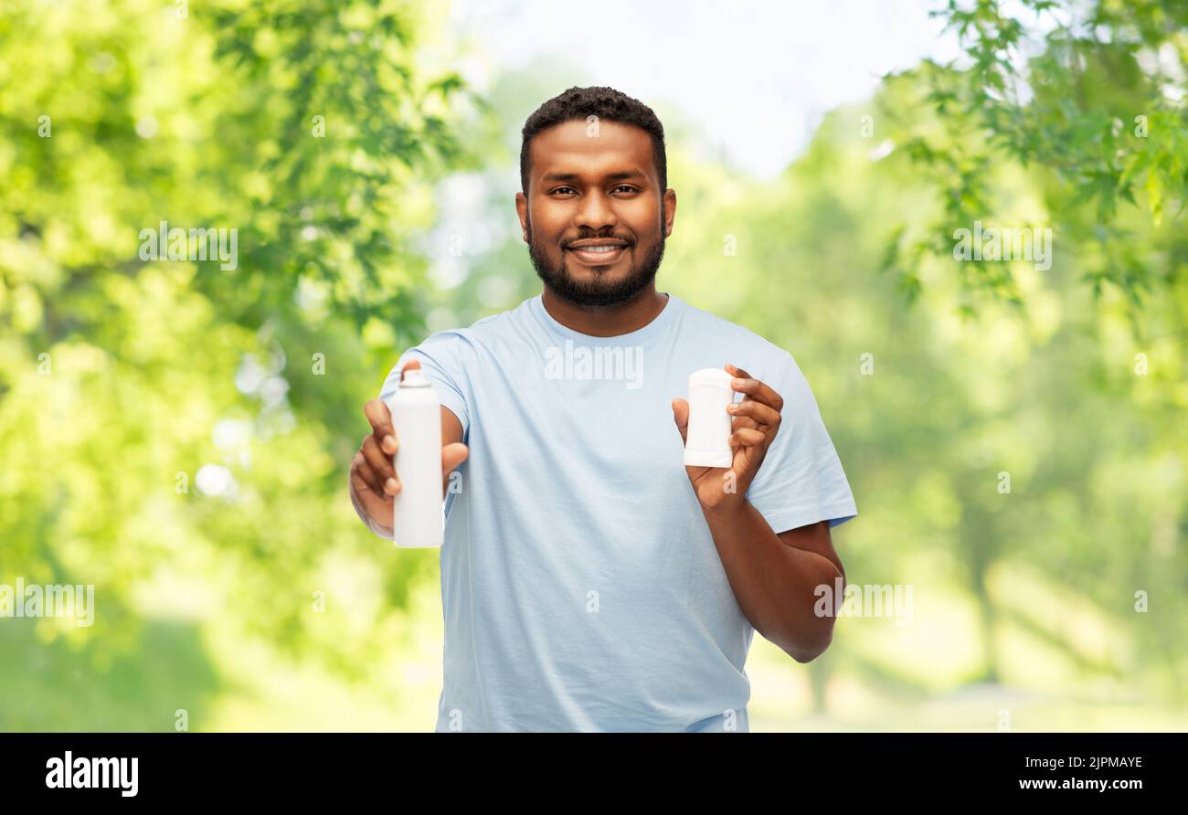 african american man with antiperspirant deodorant Stock Photo - Alamy