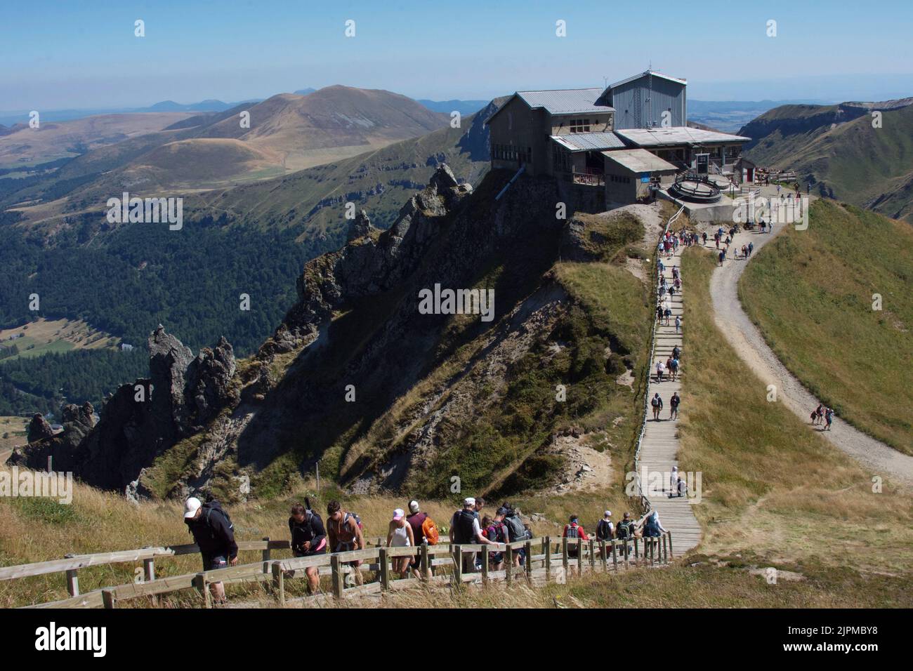 People Climbing the Puy de Sancy, Massif central. France Stock Photo ...