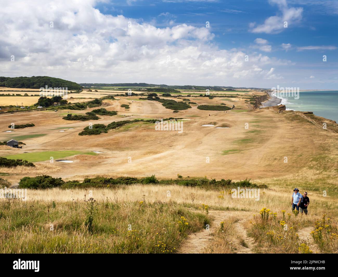 Sheringham golf course on the North Norfolk coat, UK, dried up in ...
