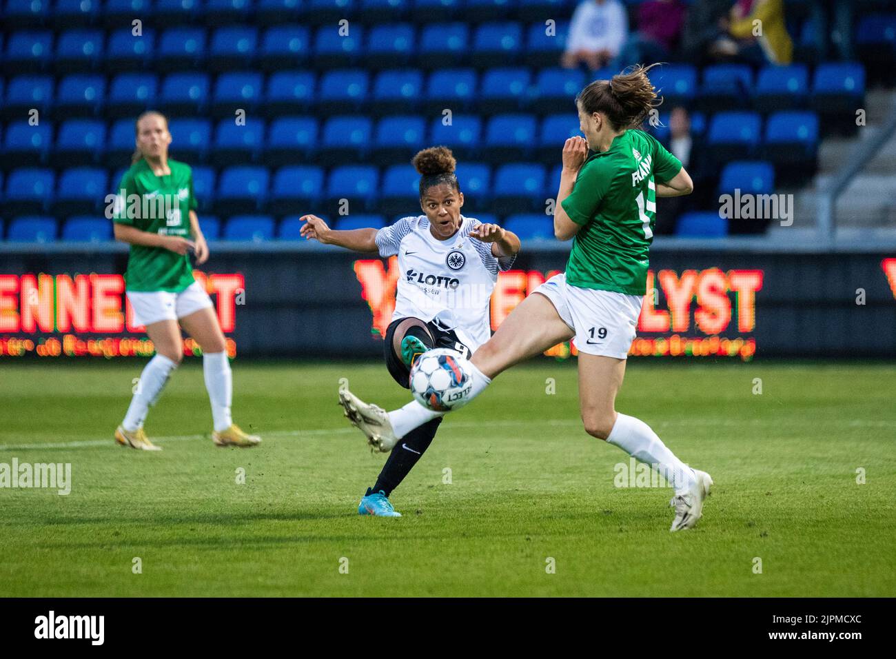 Hjorring, Denmark. 18th Aug, 2022. Shekiera Martinez (9) of Eintracht ...
