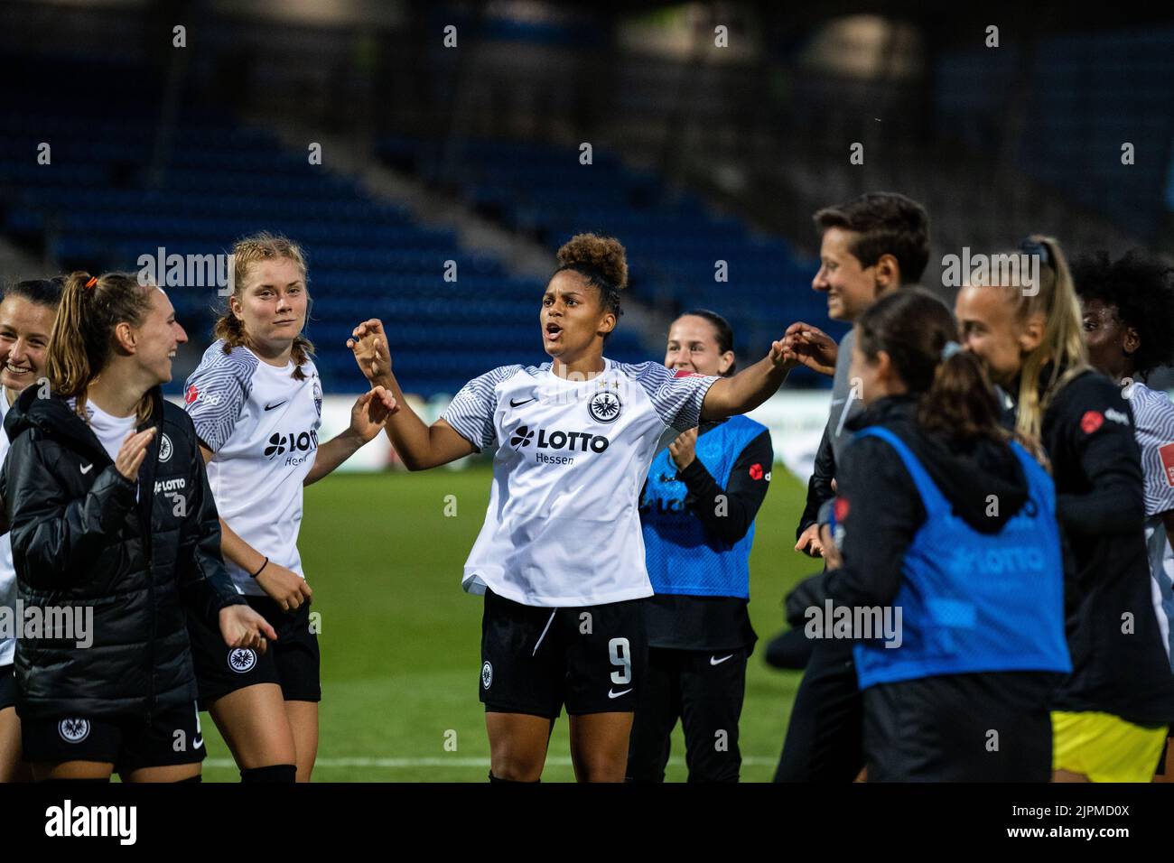 Hjorring, Denmark. 18th Aug, 2022. Shekiera Martinez (9) of Eintracht ...