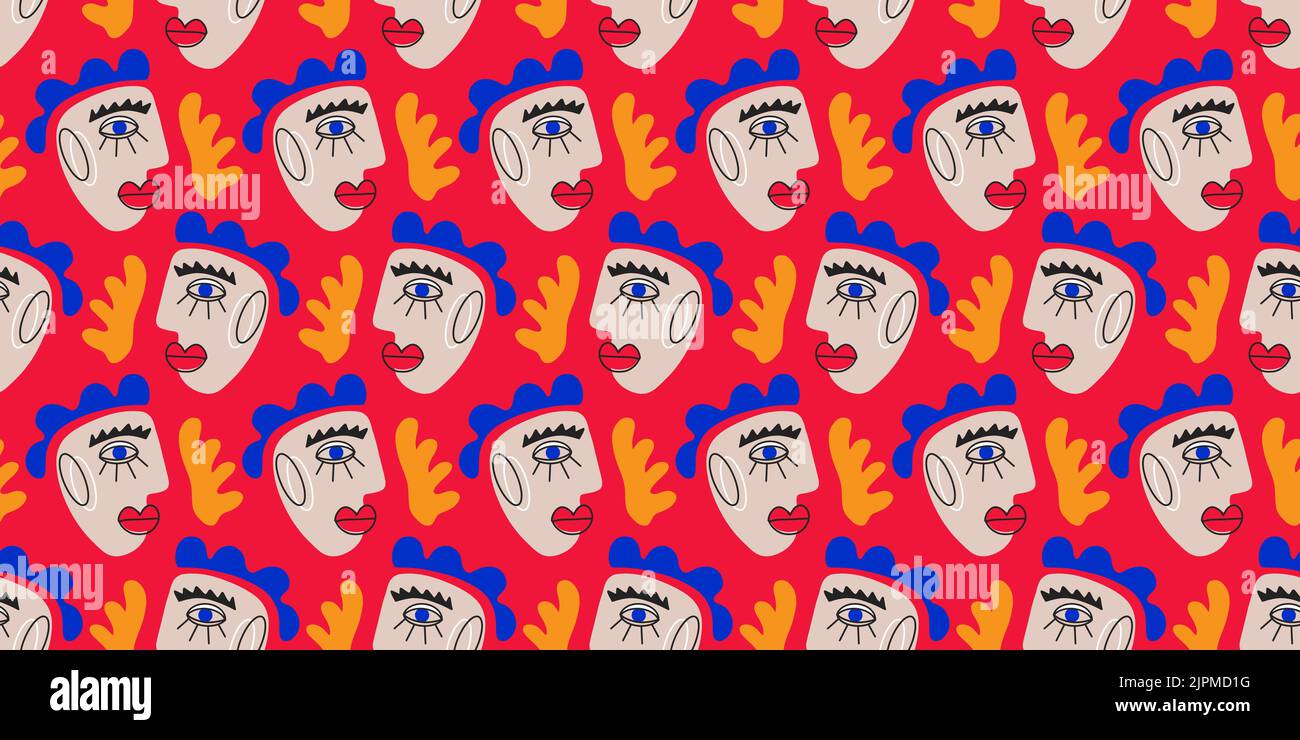 Doodle people pattern hand Stock Vector Images - Alamy