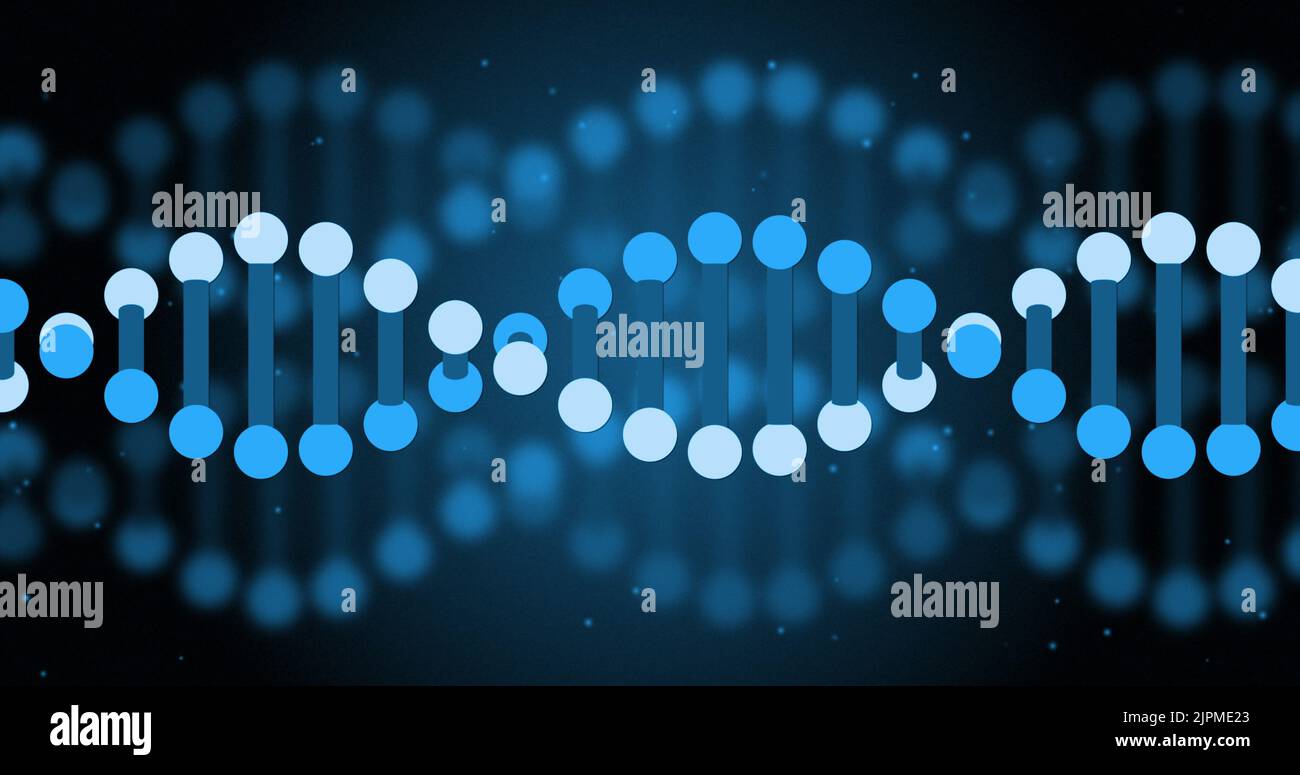 Image of dna strands over blue background Stock Photo - Alamy