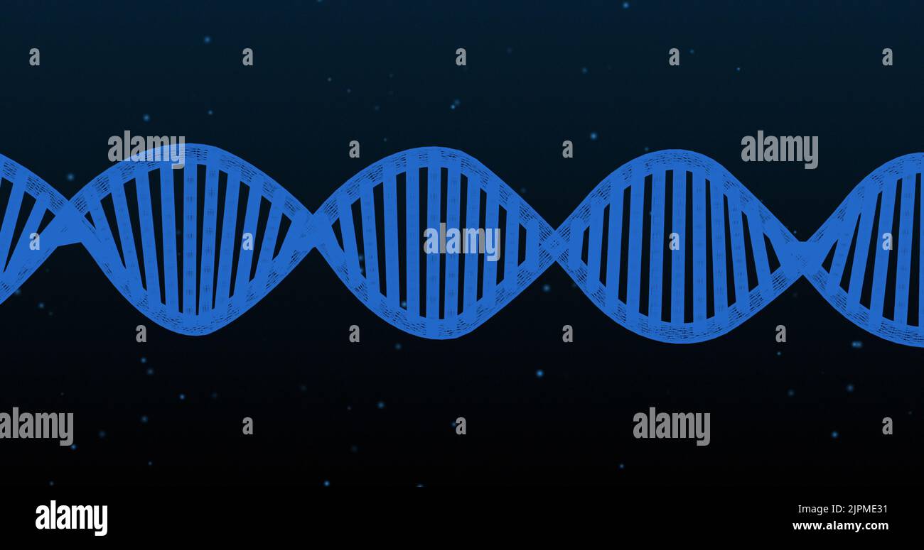Image of dna strand over black background Stock Photo - Alamy