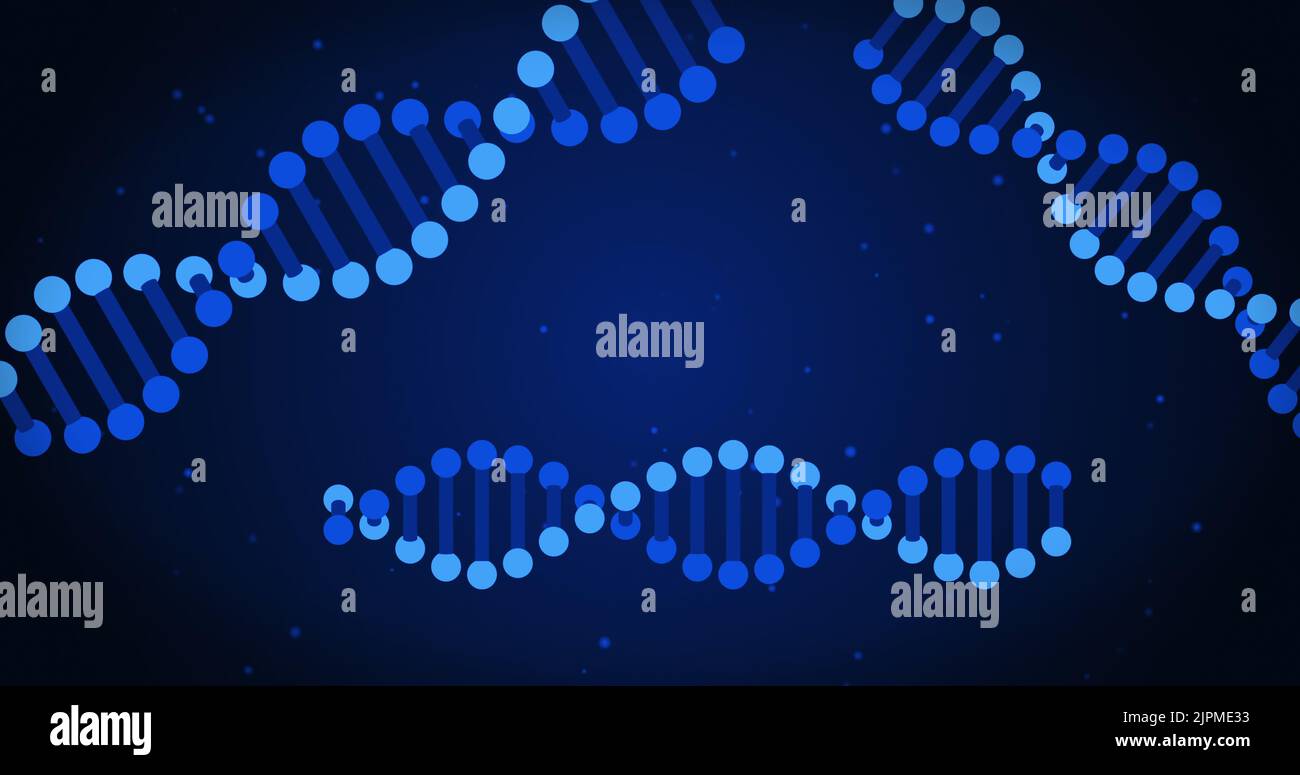 Image of dna strands over blue background Stock Photo - Alamy