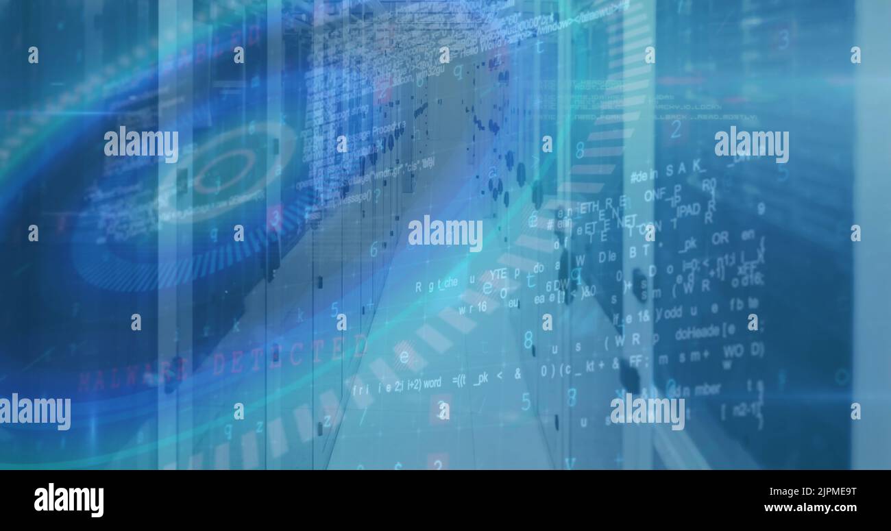Image of scope scanning and data processing over computer servers in ...