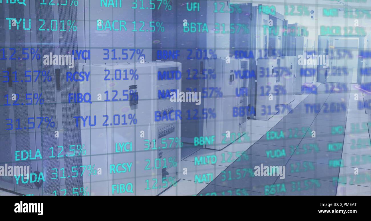 Image of scope scanning and data processing over computer servers Stock Photo - Alamy