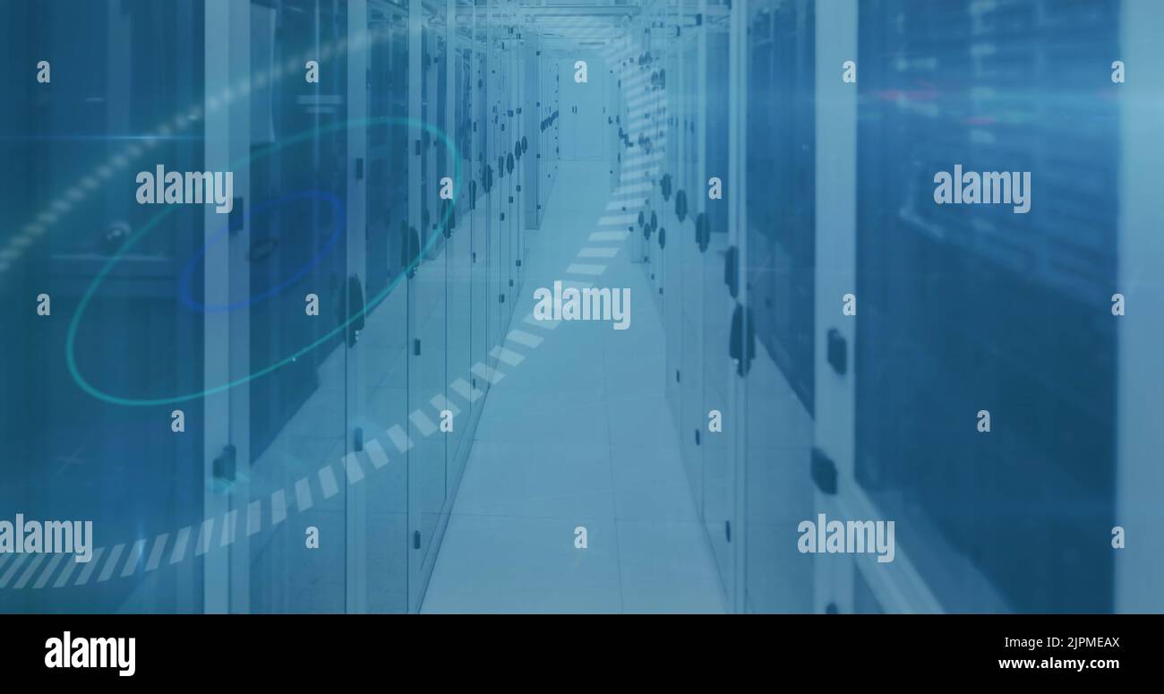 Image of scope scanning and data processing over computer servers in ...