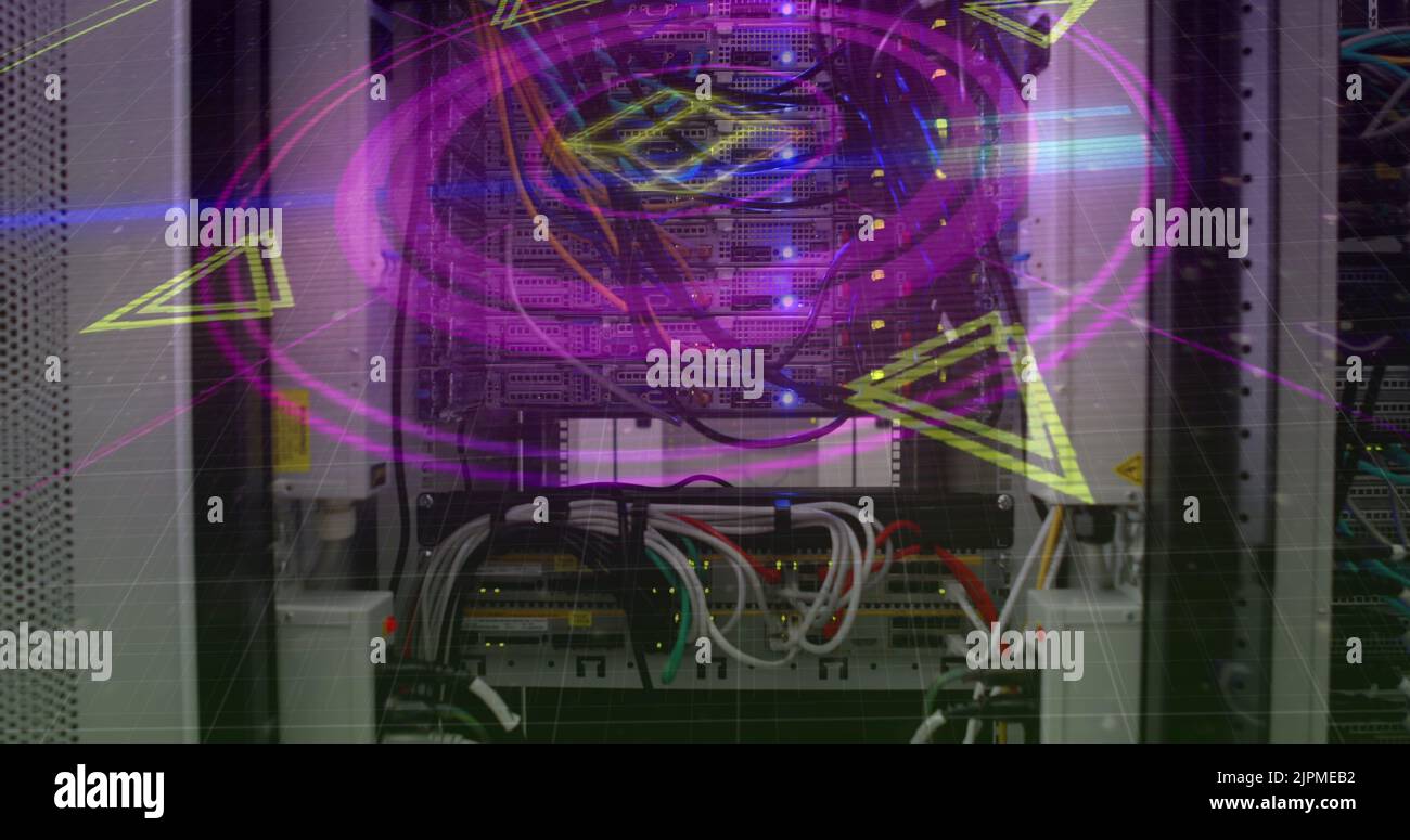 Image of scope scanning over computer server Stock Photo - Alamy