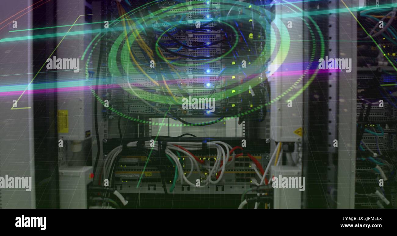 Image of scope scanning over computer server Stock Photo - Alamy