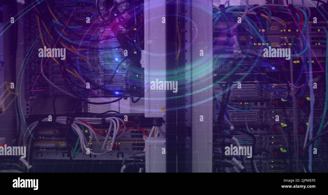 Image of scope scanning over computer server Stock Photo - Alamy