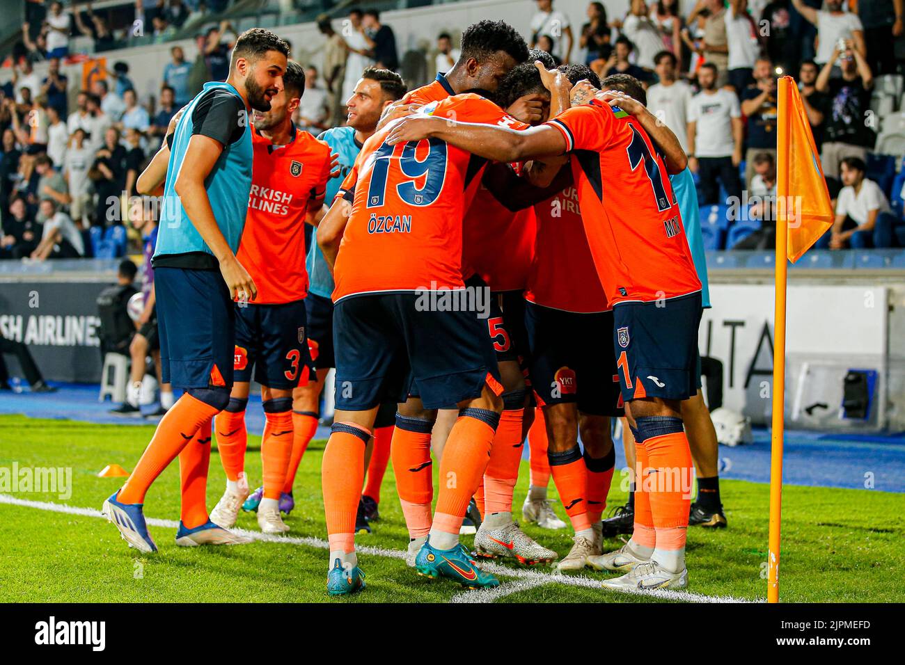 ISTANBUL, TURKEY - AUGUST 18: Berkay Ozcan of Basaksehir FK, Mounir ...