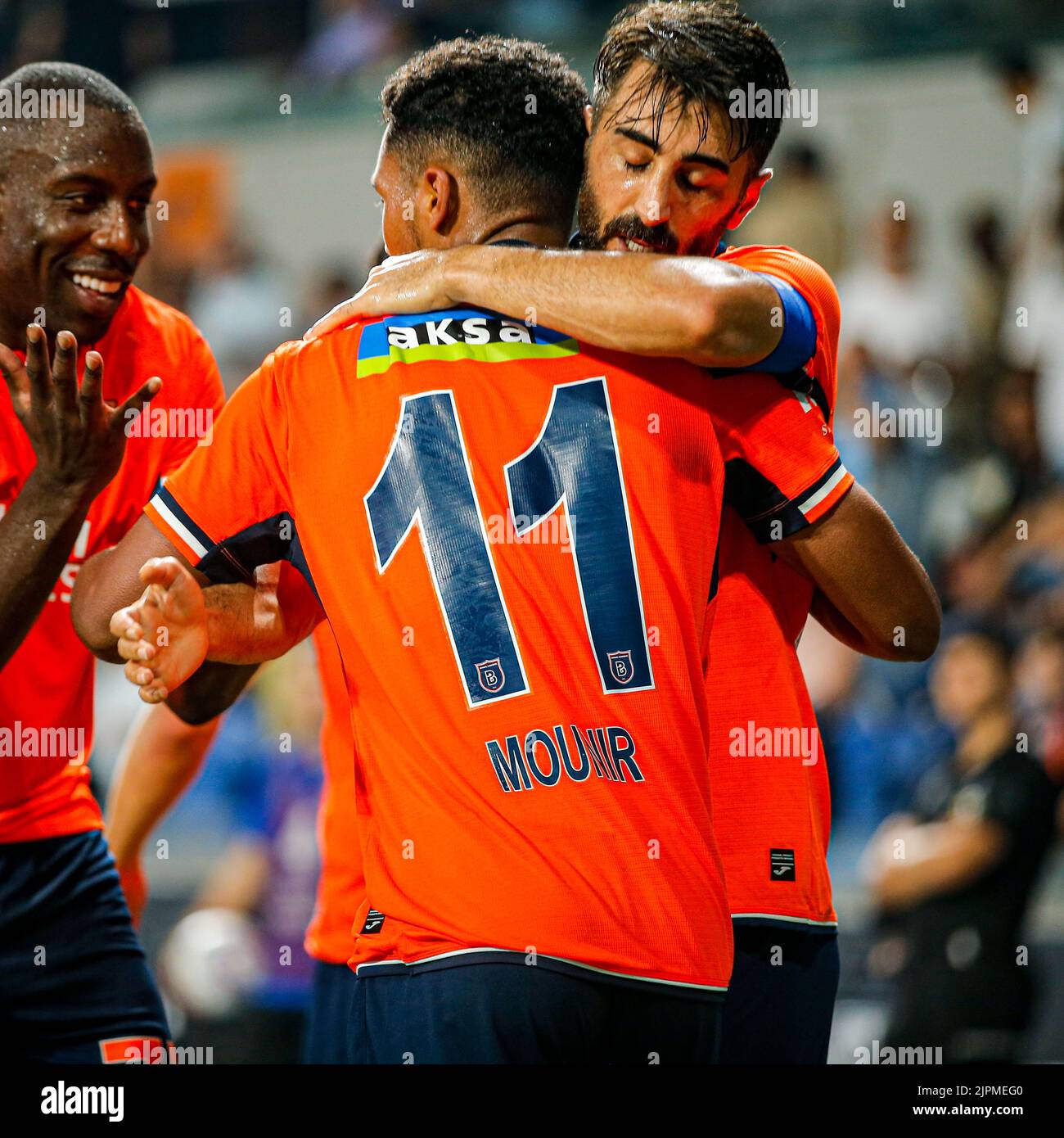 ISTANBUL, TURKEY - AUGUST 18: Mounir Chouiar of Basaksehir FK, Mahmut ...