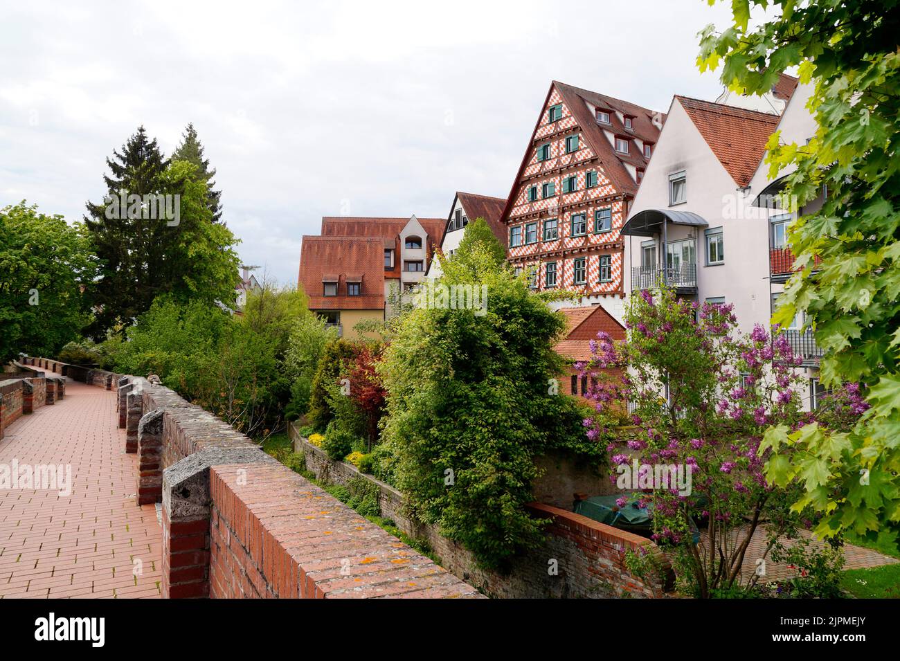 Scenic view of the Ulm City with its ancient Ulmer Minster and ...