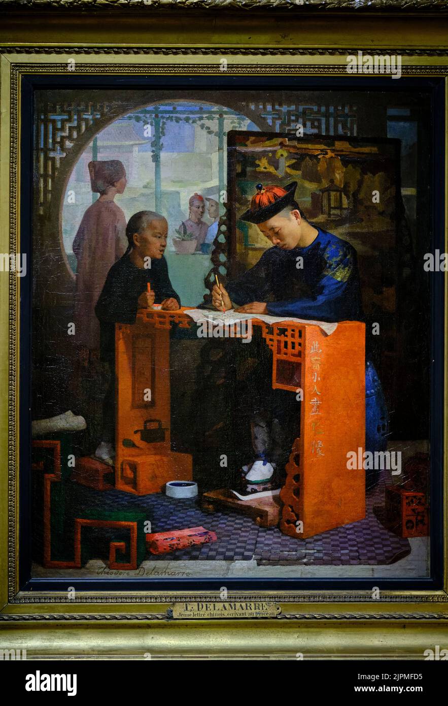 France, Loiret, Orleans, Beaux Art museum, Young Chinese scholar ...