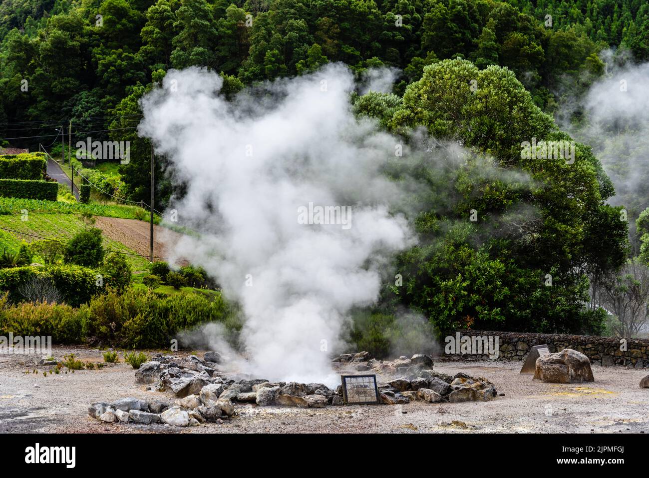 Volcanic hotsprings Of The Lake Furnas. Sao Miguel, Azores. Lagoa das ...