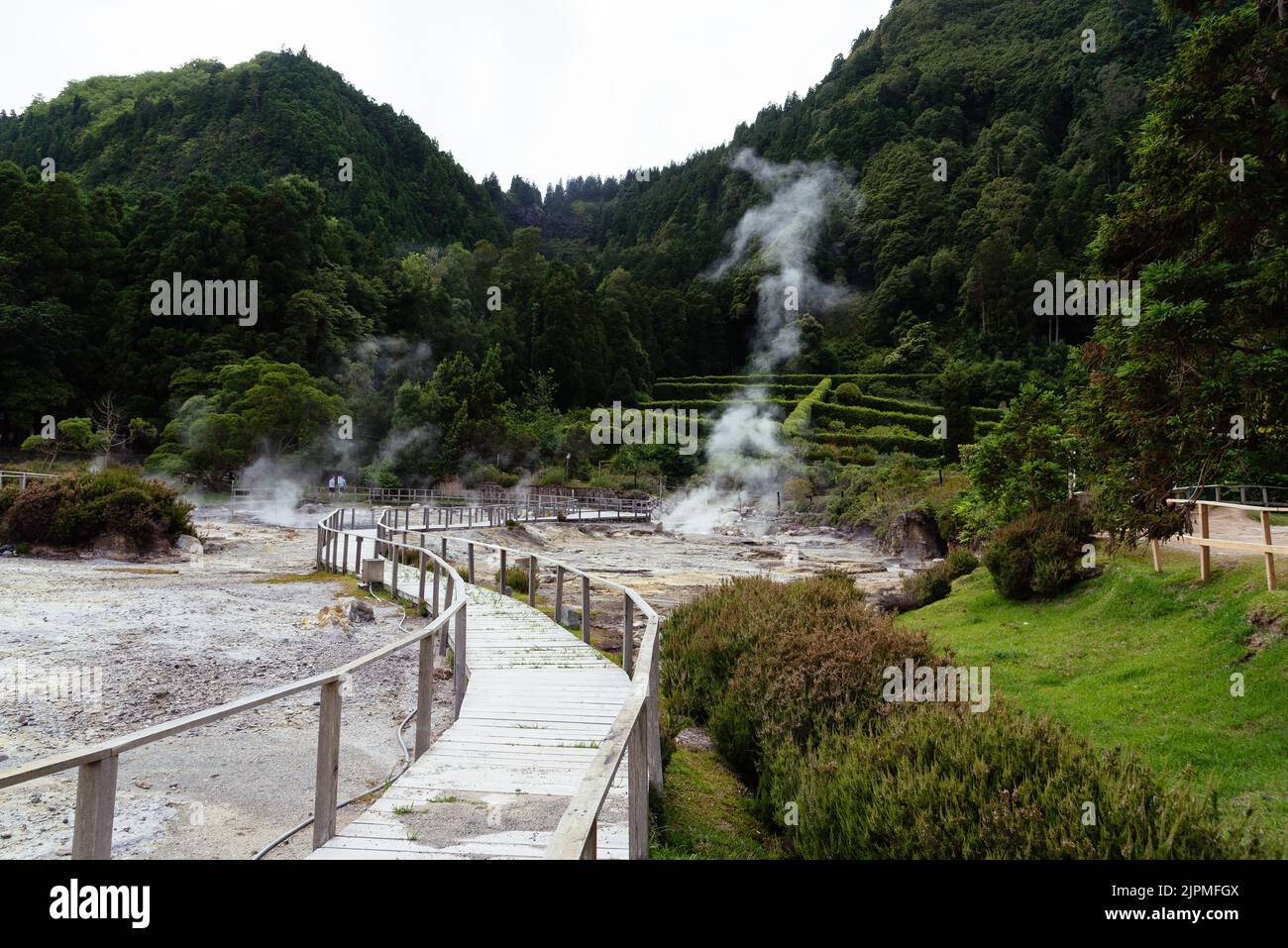 Volcanic hotsprings Of The Lake Furnas. Sao Miguel, Azores. Lagoa das ...
