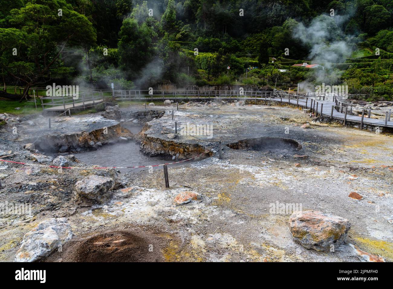 Volcanic hotsprings Of The Lake Furnas. Sao Miguel, Azores. Lagoa das ...