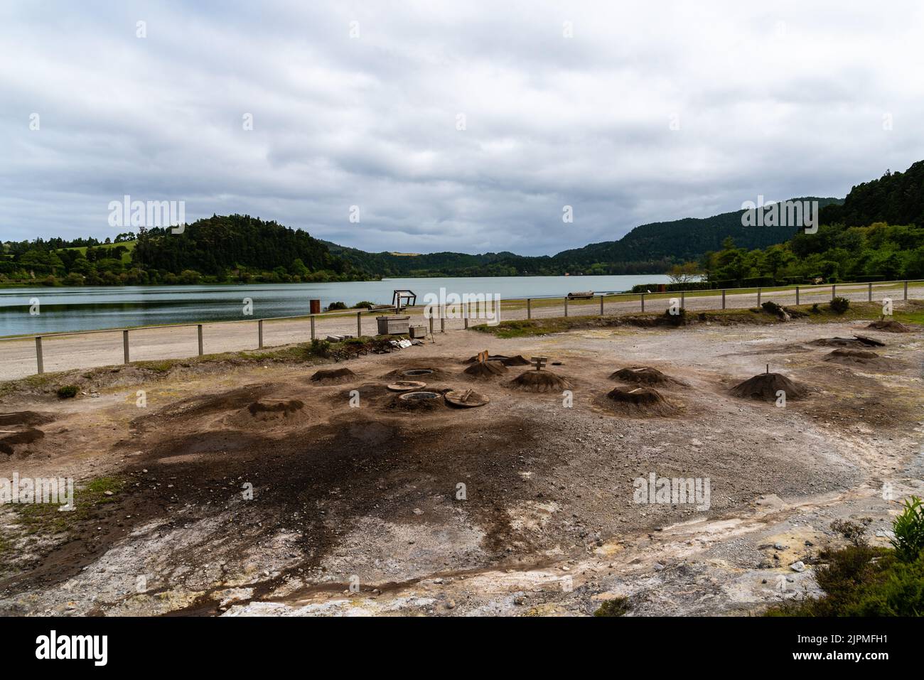 Volcanic hotsprings Of The Lake Furnas. Sao Miguel, Azores. Lagoa das ...