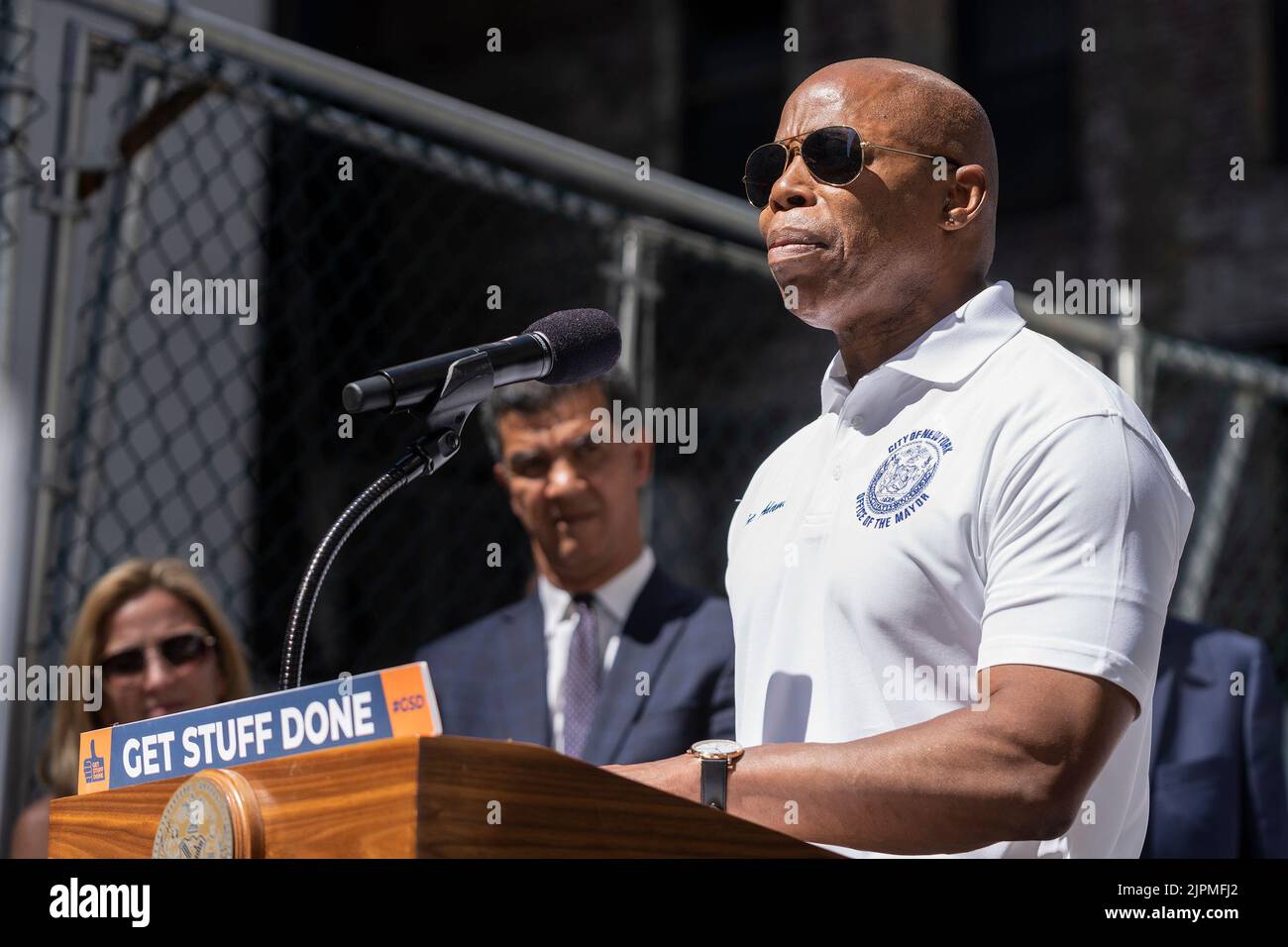 New York, United States. 18th Aug, 2022. Mayor Eric Adams made an ...