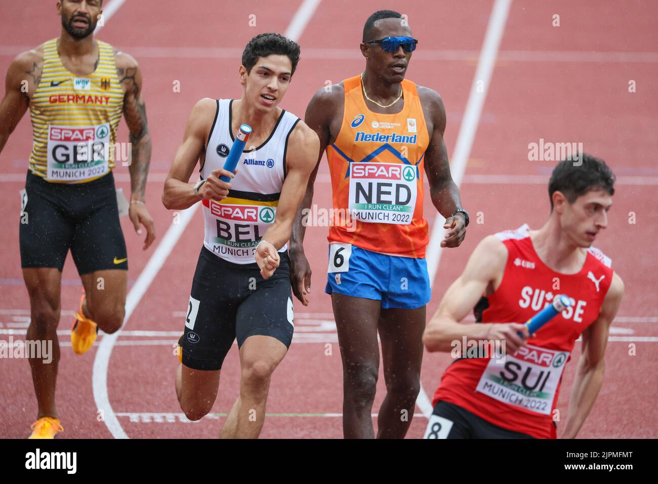 Belgian Jonathan Sacoor pictured in action during the men 4x400m relay ...