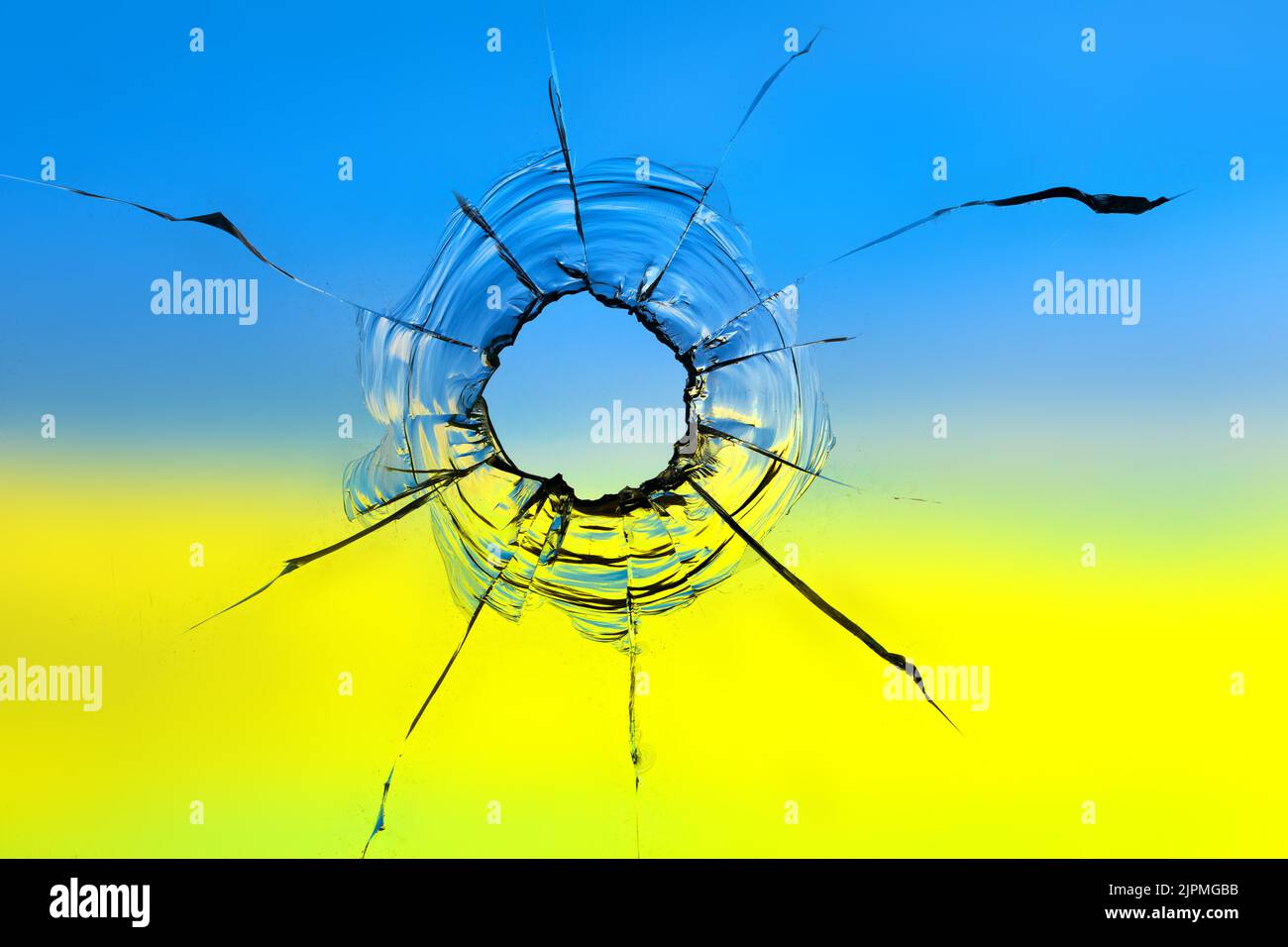 The war in Ukraine, the Russian invasion, bullet holes on the ...