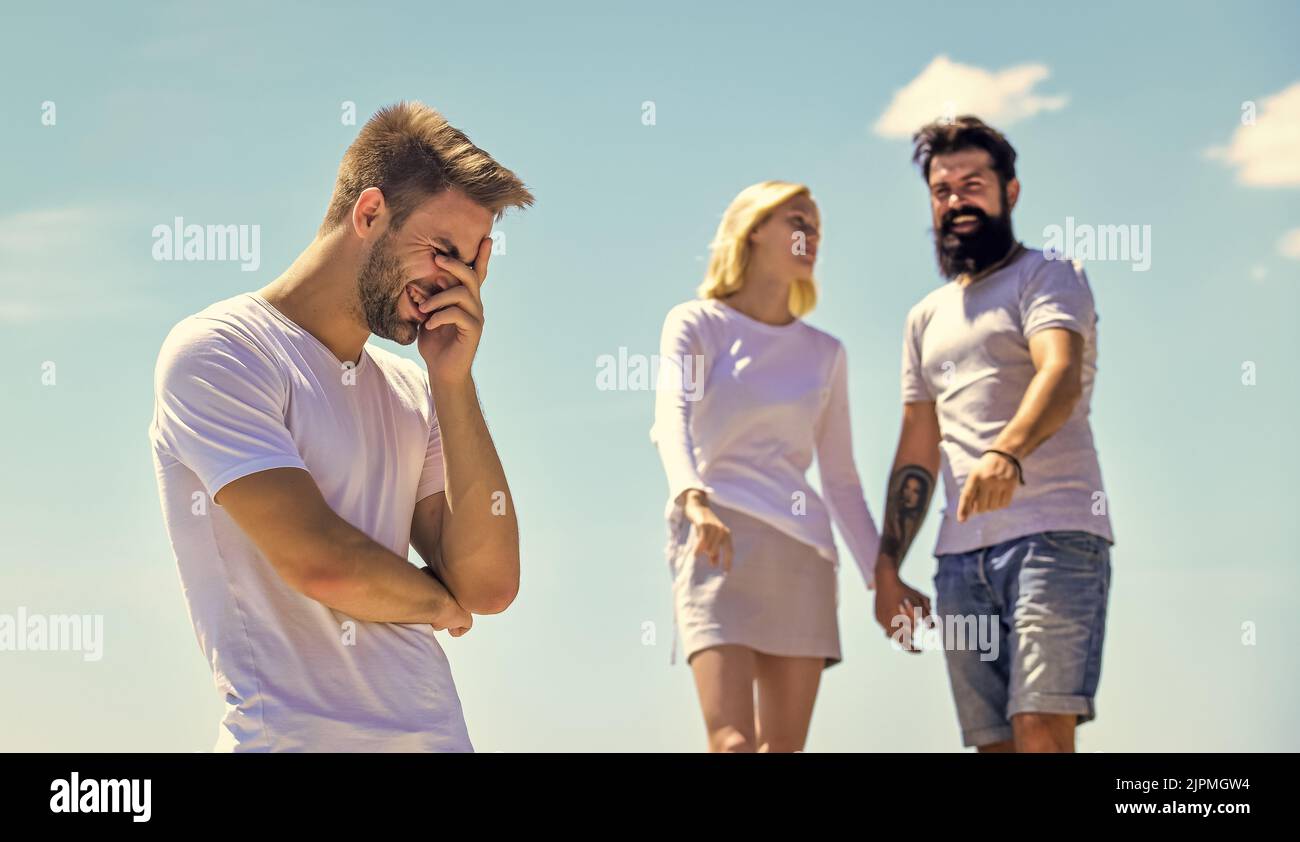 look at him. relationship problems. sworn friends. interpersonal ...