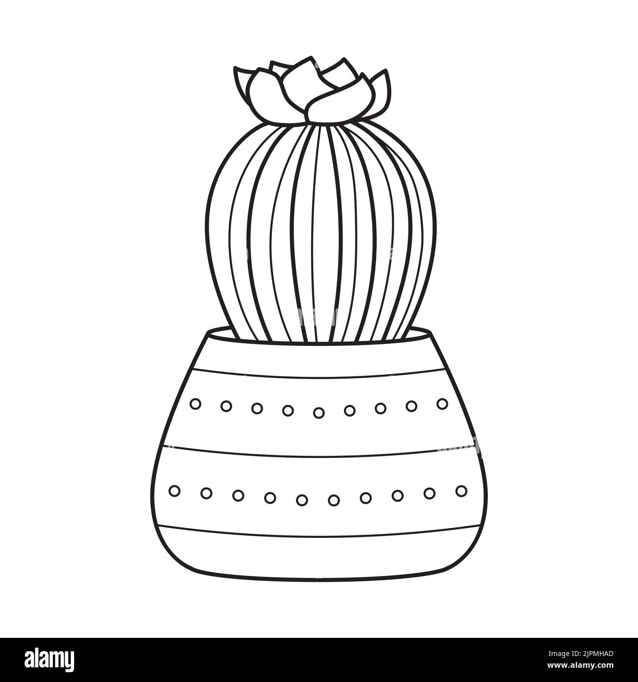 Cactus bloom in black and white Stock Vector Images - Alamy