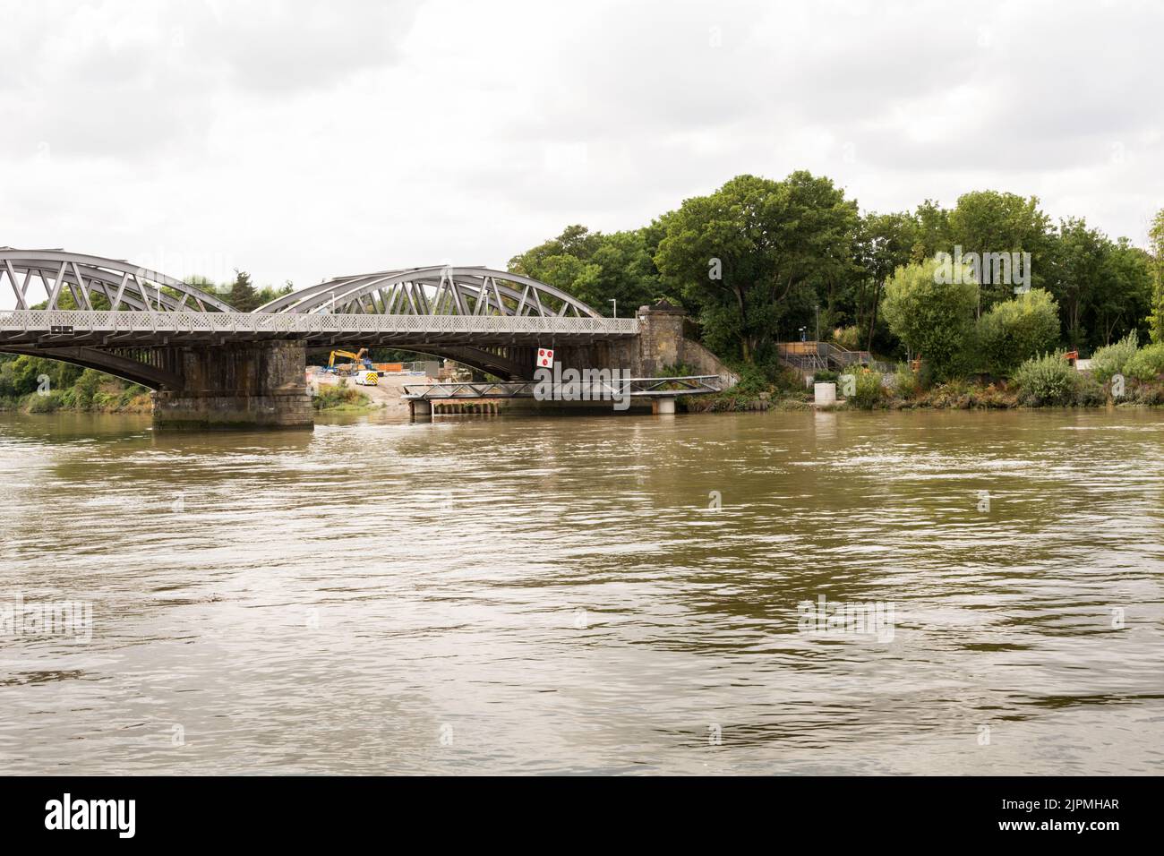 The new Barnes Bridge Walkway under construction next to Dukes Meadows ...