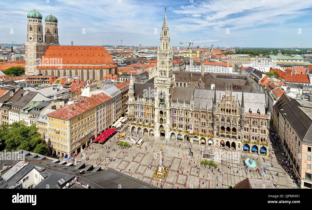 Panoramic view of the old medieval Gothic architecture City Hall ...