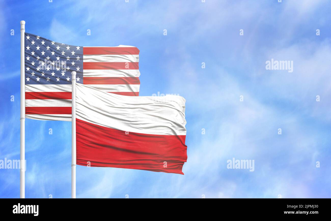 Poland usa flag waving hi-res stock photography and images - Alamy