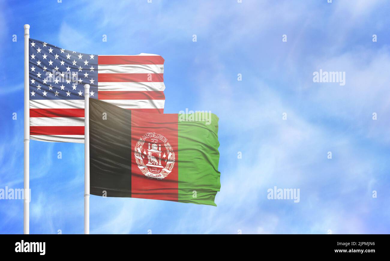 Usa flag afghanistan waving hi-res stock photography and images - Alamy