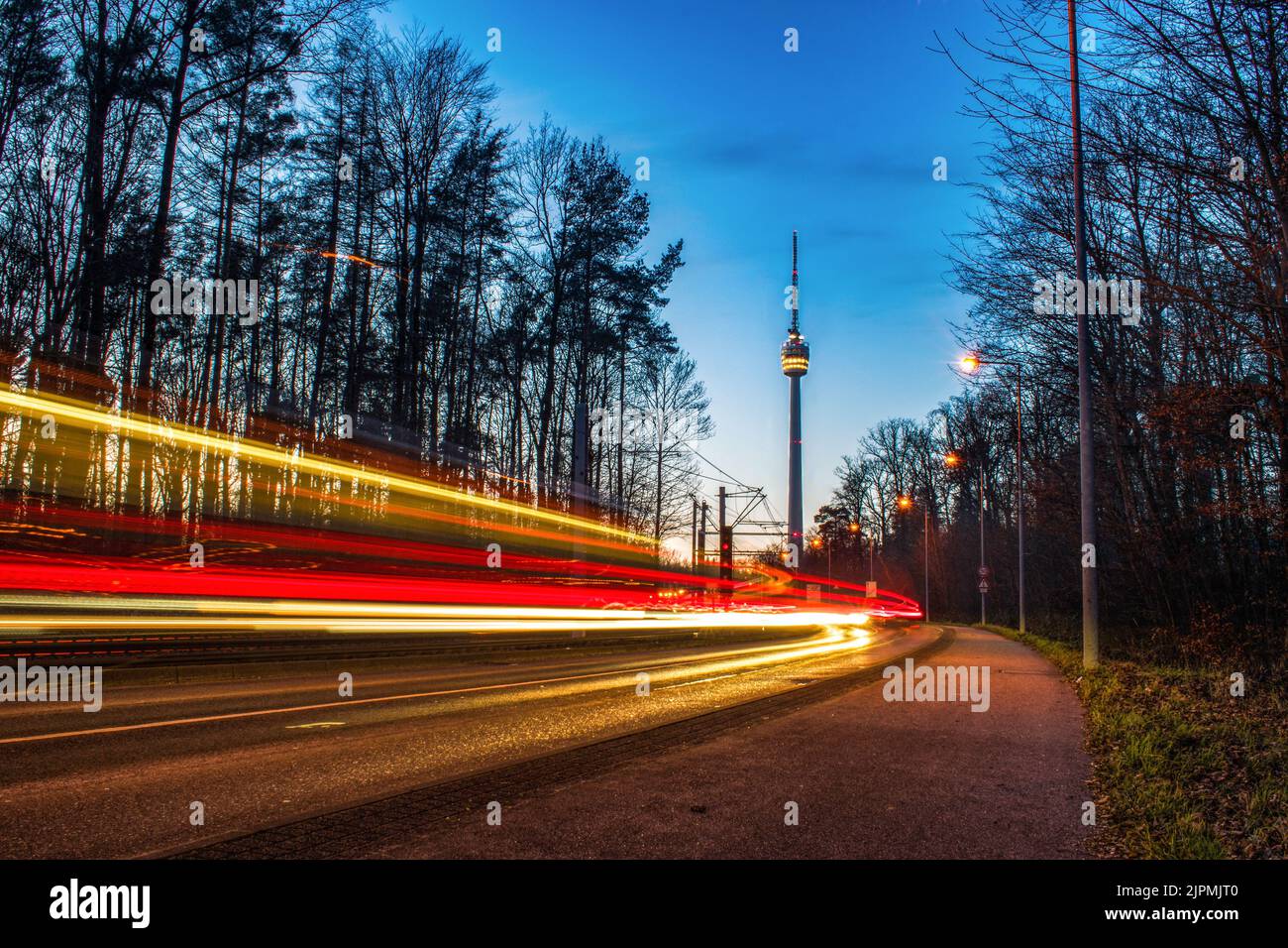 A long exposure at the Fernsehturm Stuttgart Stock Photo - Alamy